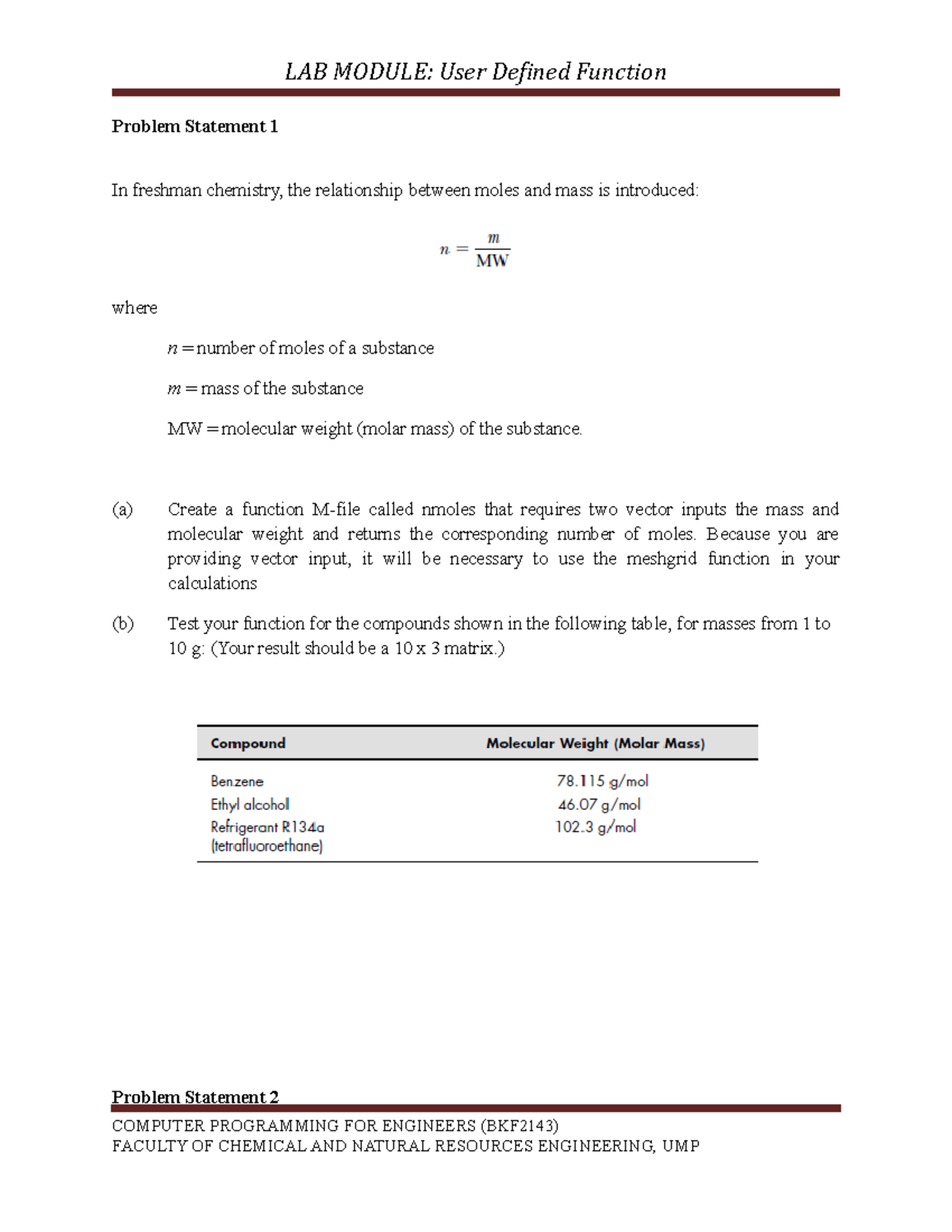 Lab Module- User Defined Function - LAB MODULE: User Defined Function ...