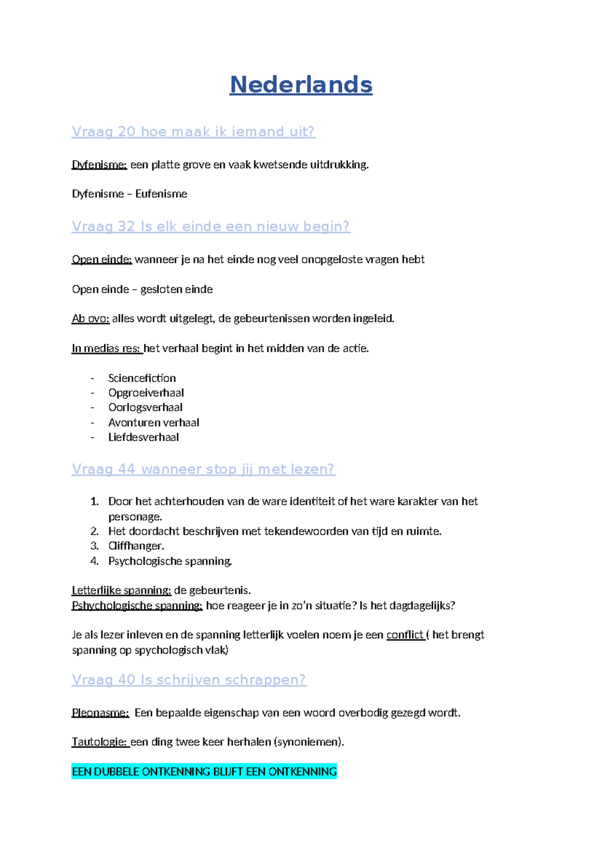 Nederlands schema - Nederlands Vraag 20 hoe maak ik iemand uit ...