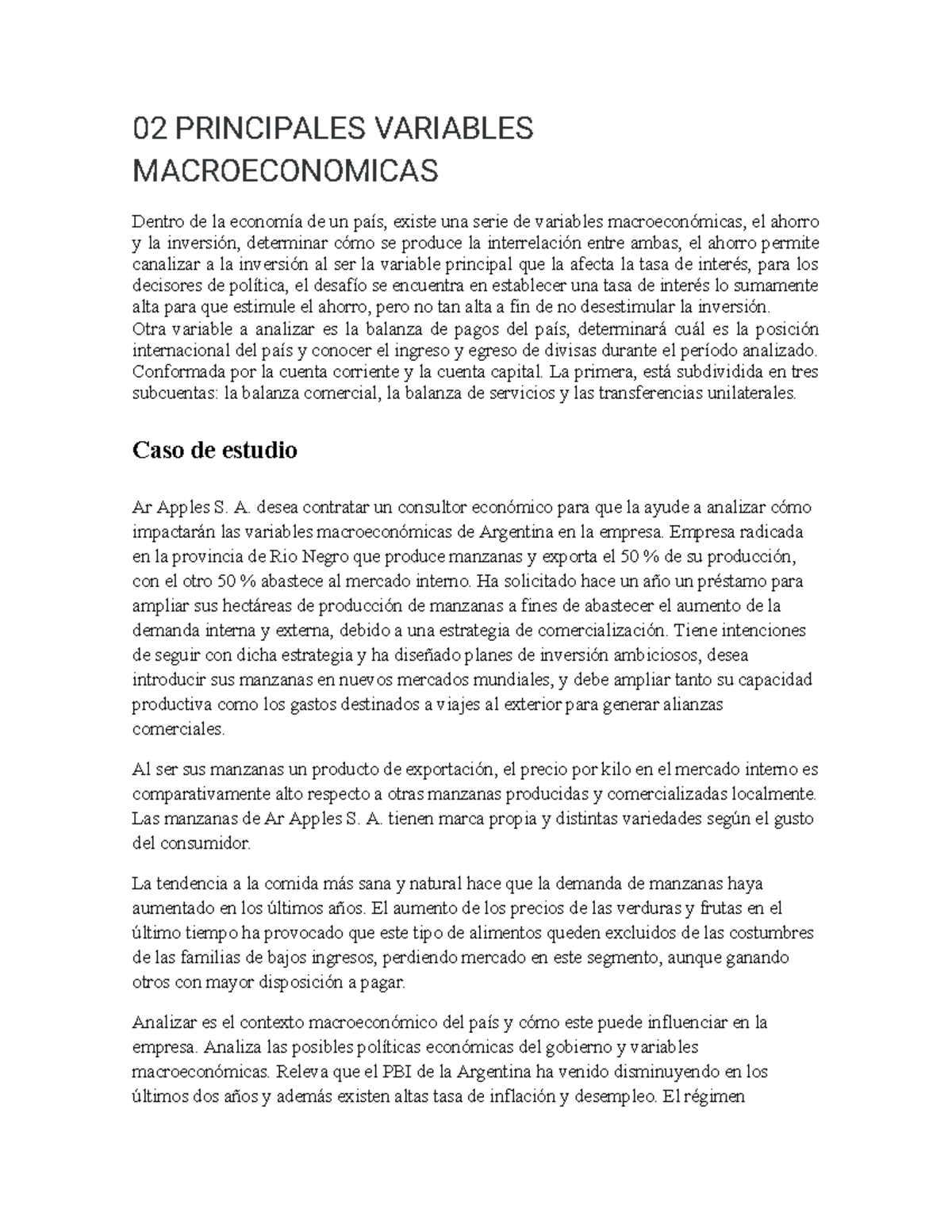 02 Principales Variables Macroeconomicas - 02 PRINCIPALES VARIABLES MACROECONOMICAS Dentro de la ...
