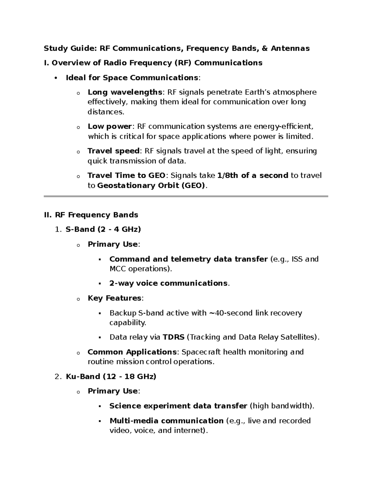 Cronus- Study Guide - Study Guide: RF Communications, Frequency Bands ...