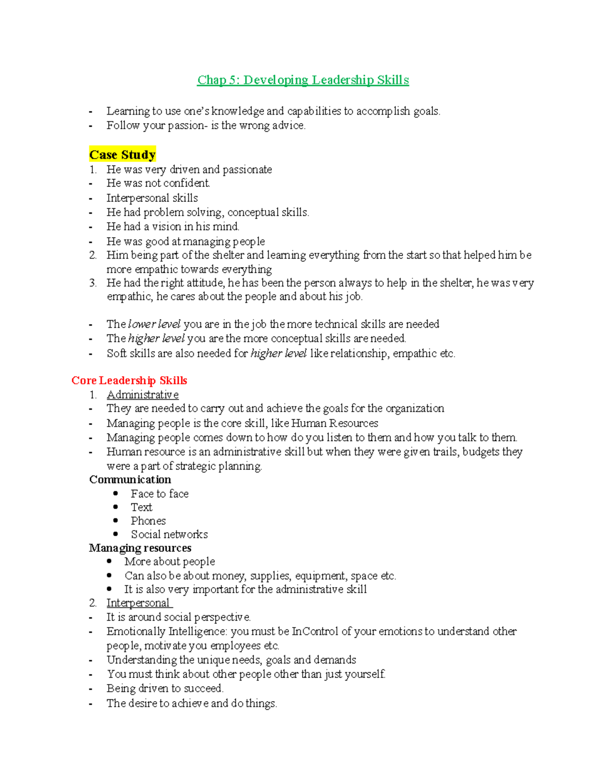 Chap 5 - It is very useful and informational notes - Chap 5: Developing ...