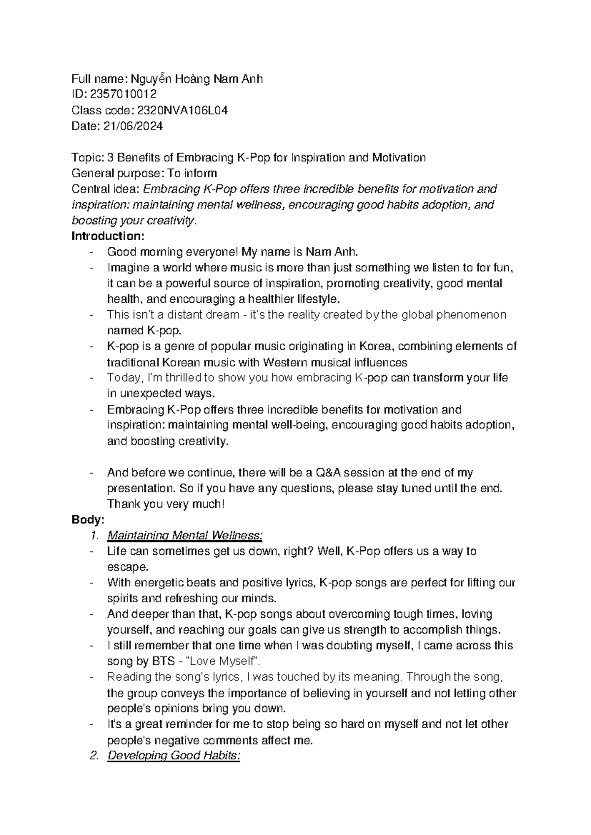 Final Presentation Script copy - Full name: Nguyễn Hoàng Nam Anh ID ...