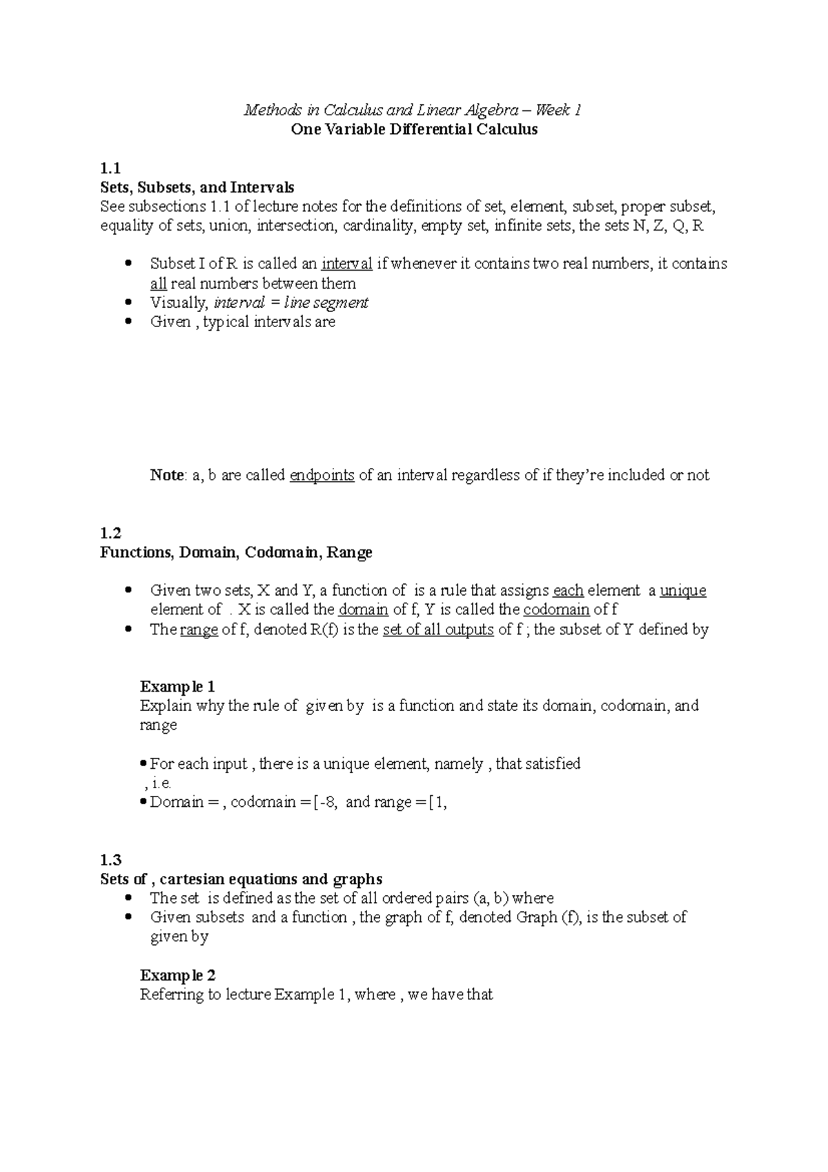 Methods in Calculus and Linear Algebra - Sets, Subsets, and Intervals ...