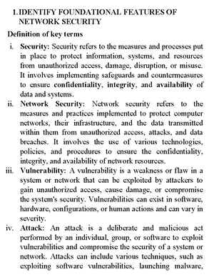 Lecture 4 - security - 1. ESTABLISH A NETWORK SECURITY FRAMEWORK Data ...