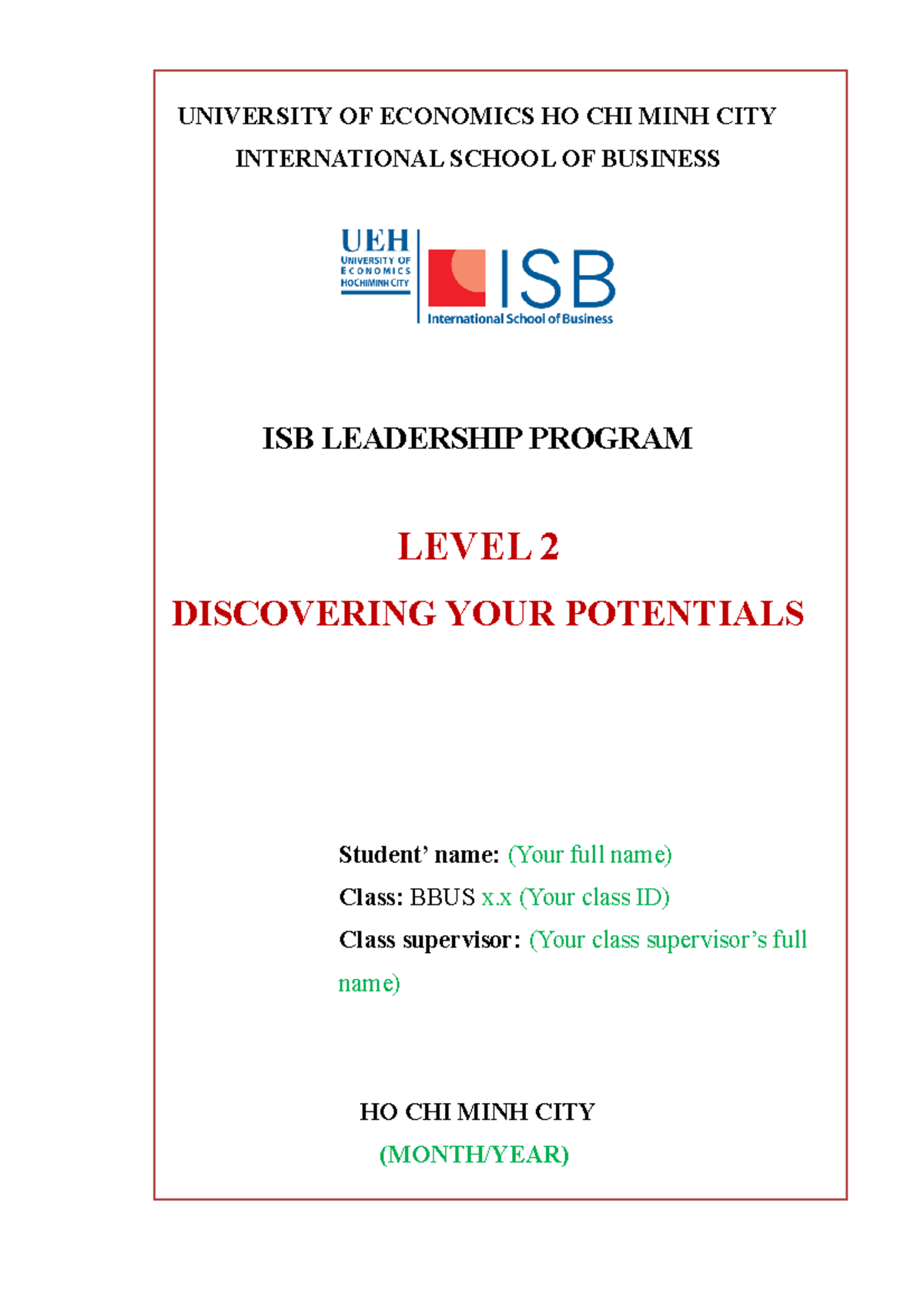 Submission package 2 - UNIVERSITY OF ECONOMICS HO CHI MINH CITY ...