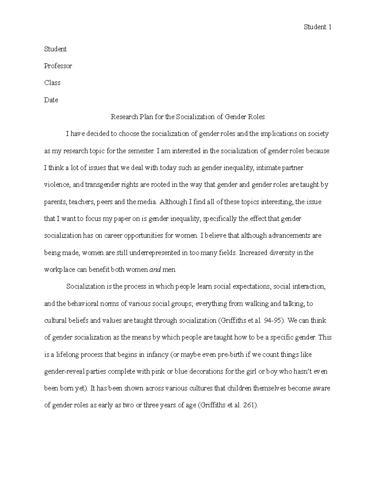 ENG 102 Sample Student Writing Project 1 - Student Professor Class Date ...