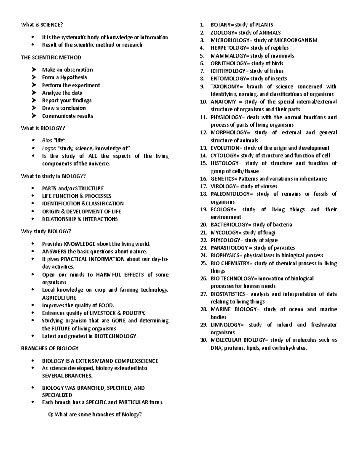 GEN-BIO- Reviewer - What is SCIENCE? It is the systematic body of ...