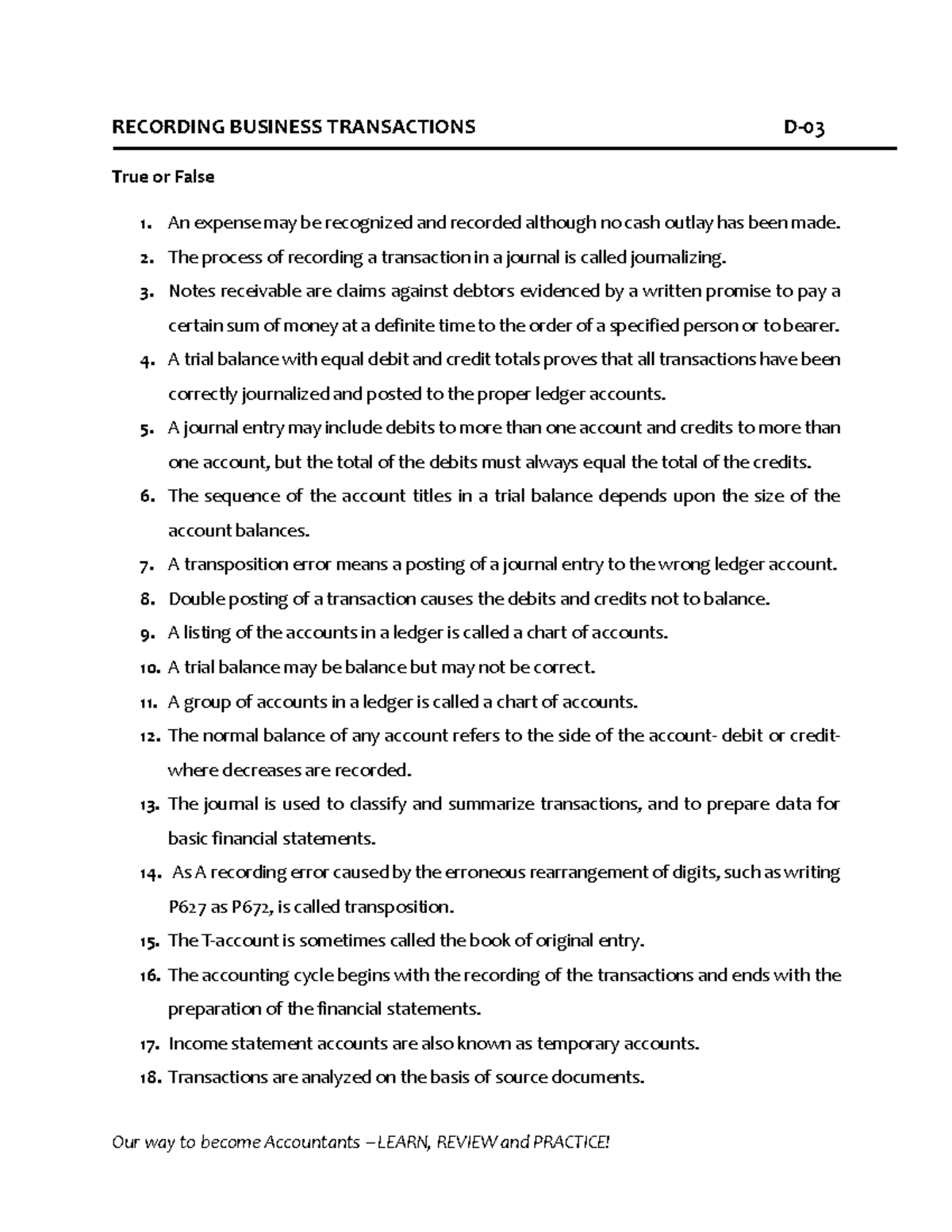 Recording Business Transactions Reviewer - Our way to become ...