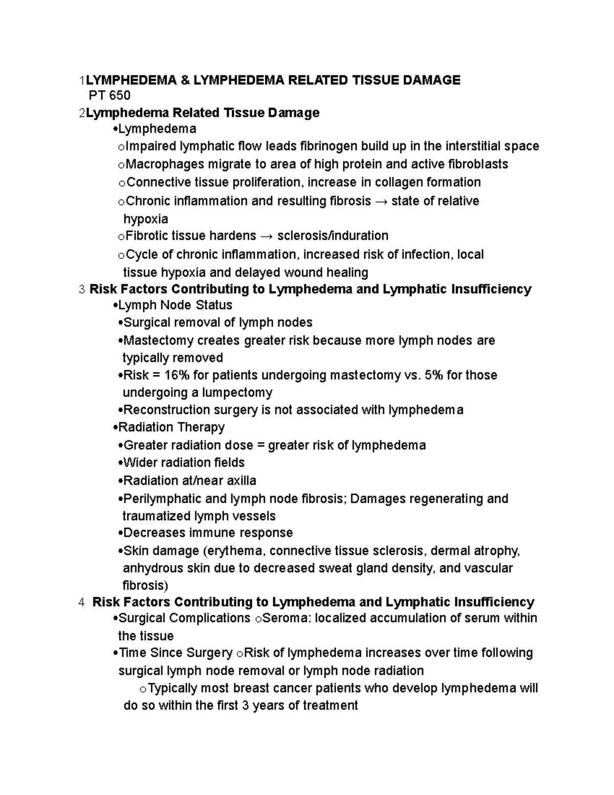 Lymphedema and Lymphedema Related Tissue Damage - 1 LYMPHEDEMA ...