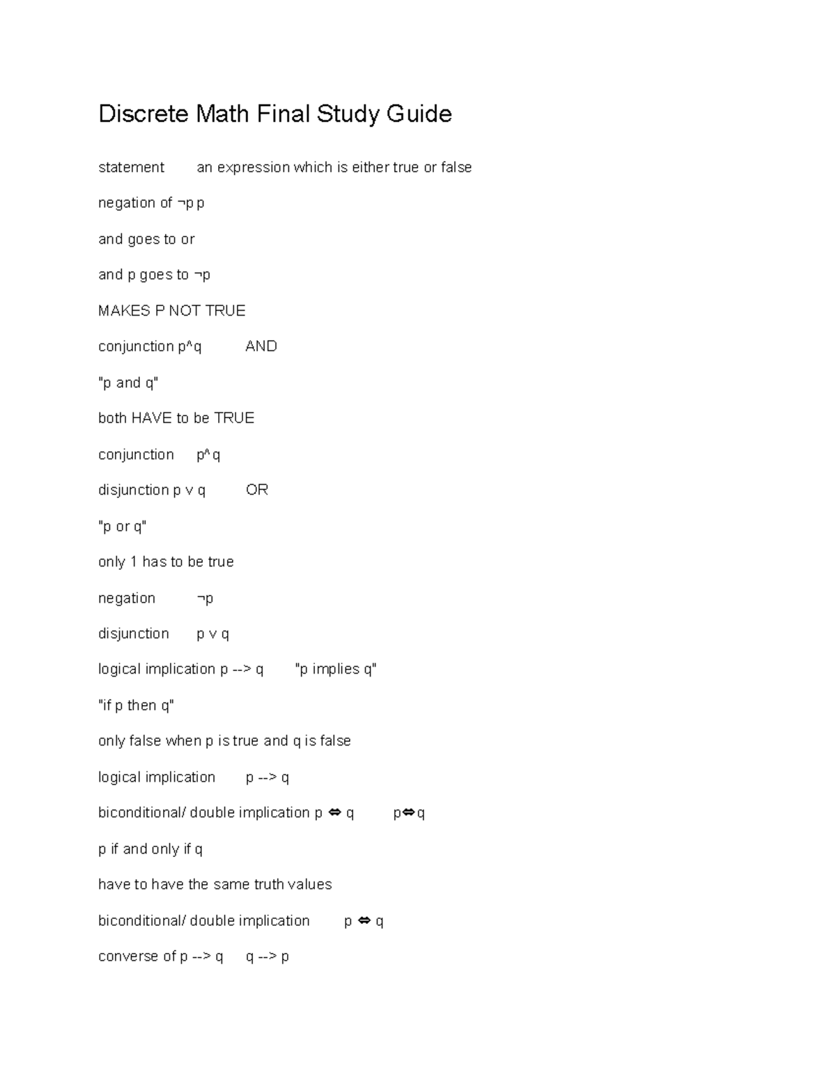 Discrete Math Final Study Guide - Discrete Math Final Study Guide ...