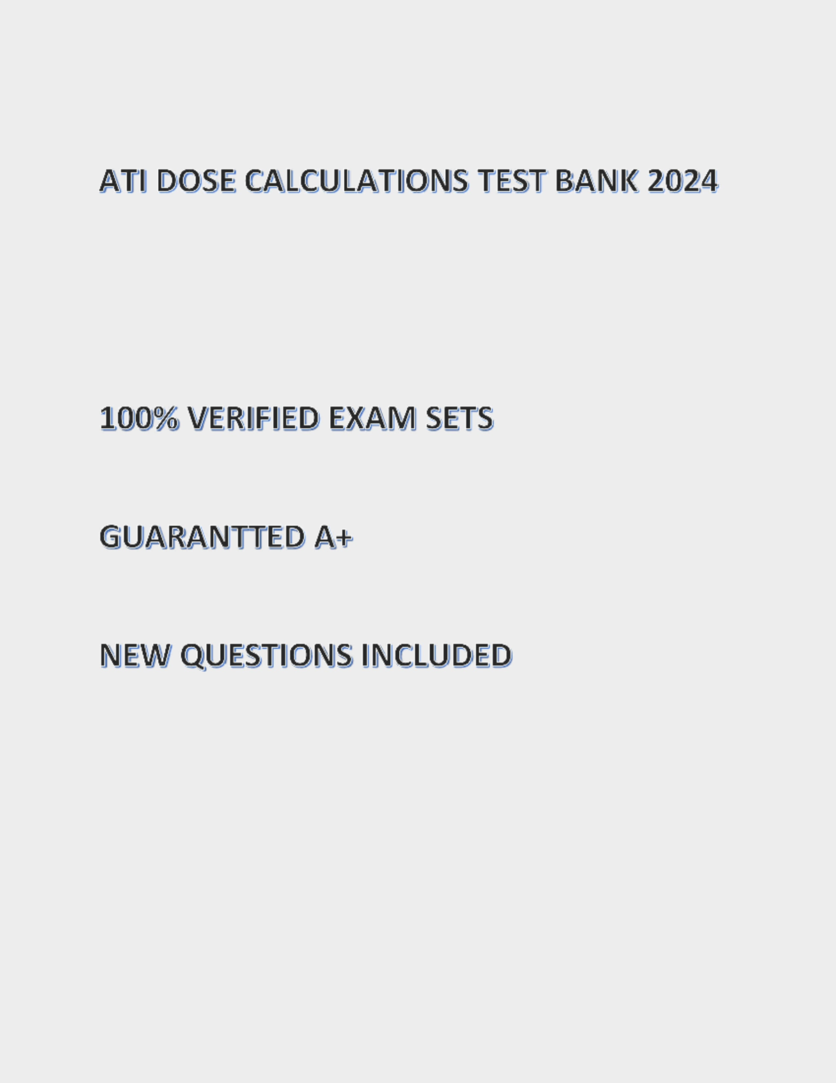ATI DOSE Calculations TEST BANK 2024/2025 - J How many mL will the ...