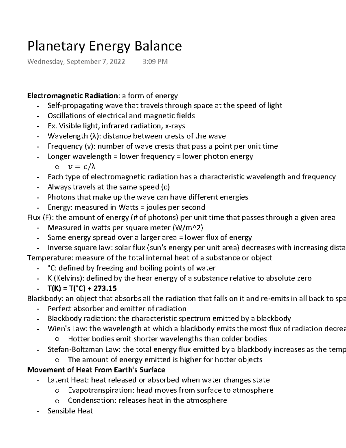 Planetary Energy Balance - Electromagnetic Radiation : a form of energy ...