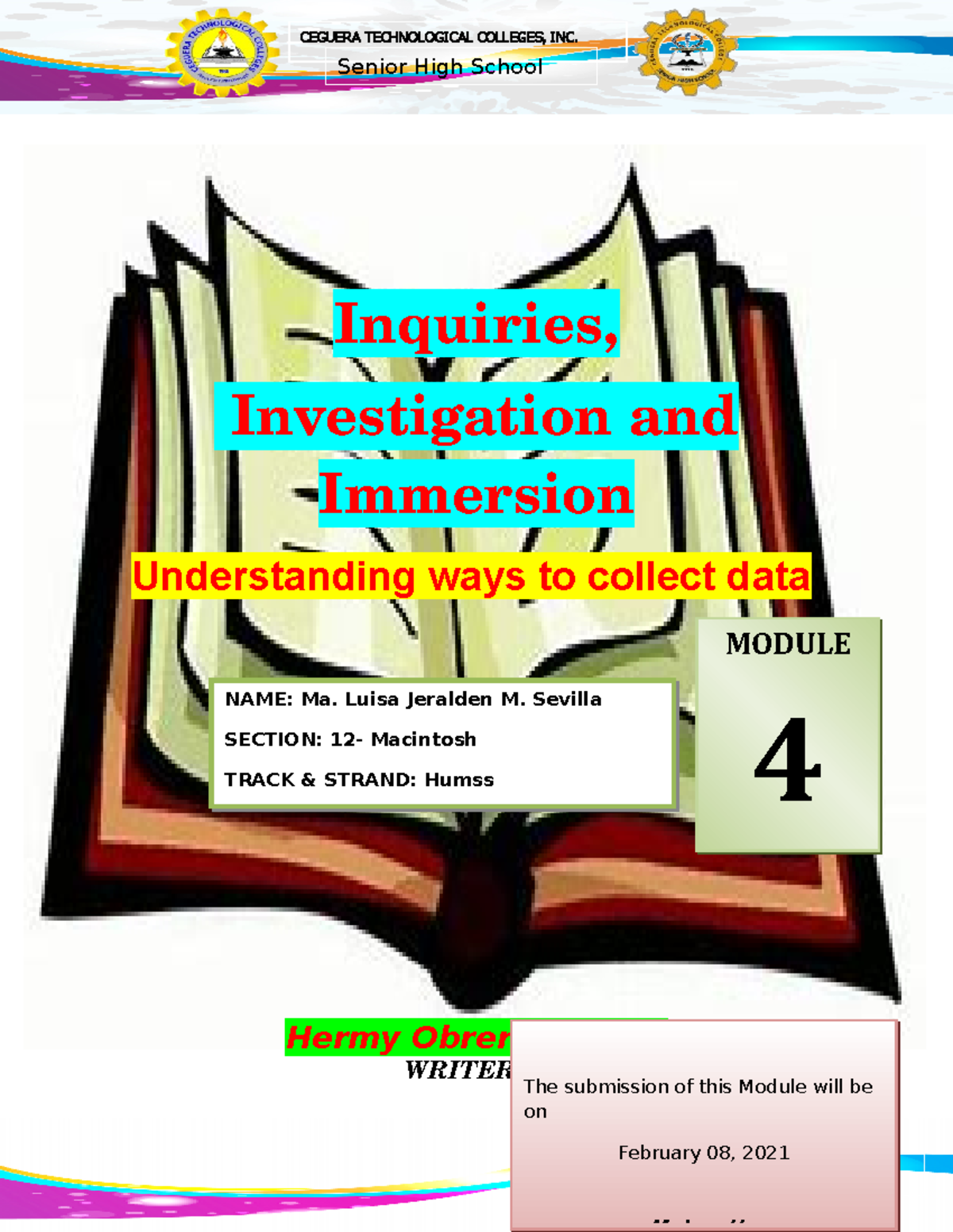 Research Modules in Finals for Senior High School grade 12 students ...