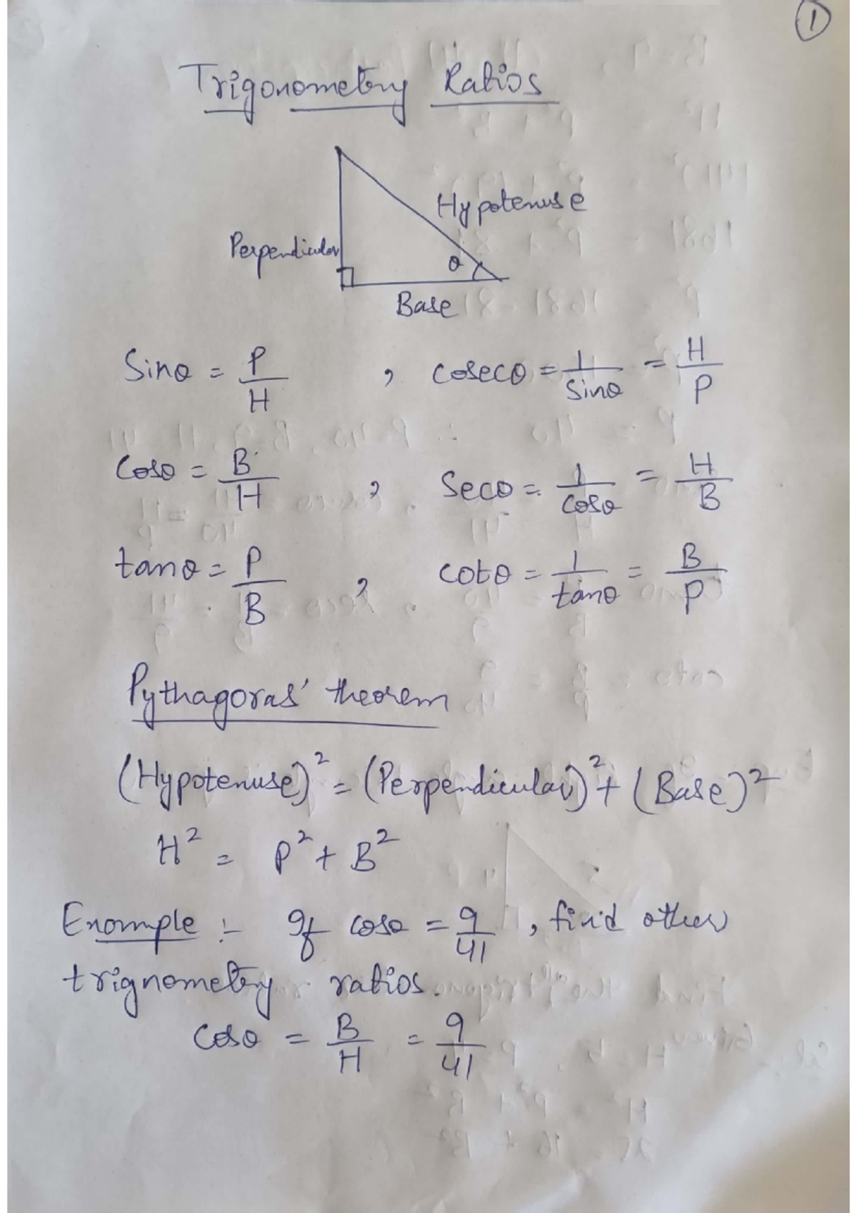 Trigonometry ratios - Multivariate Calculus - Studocu