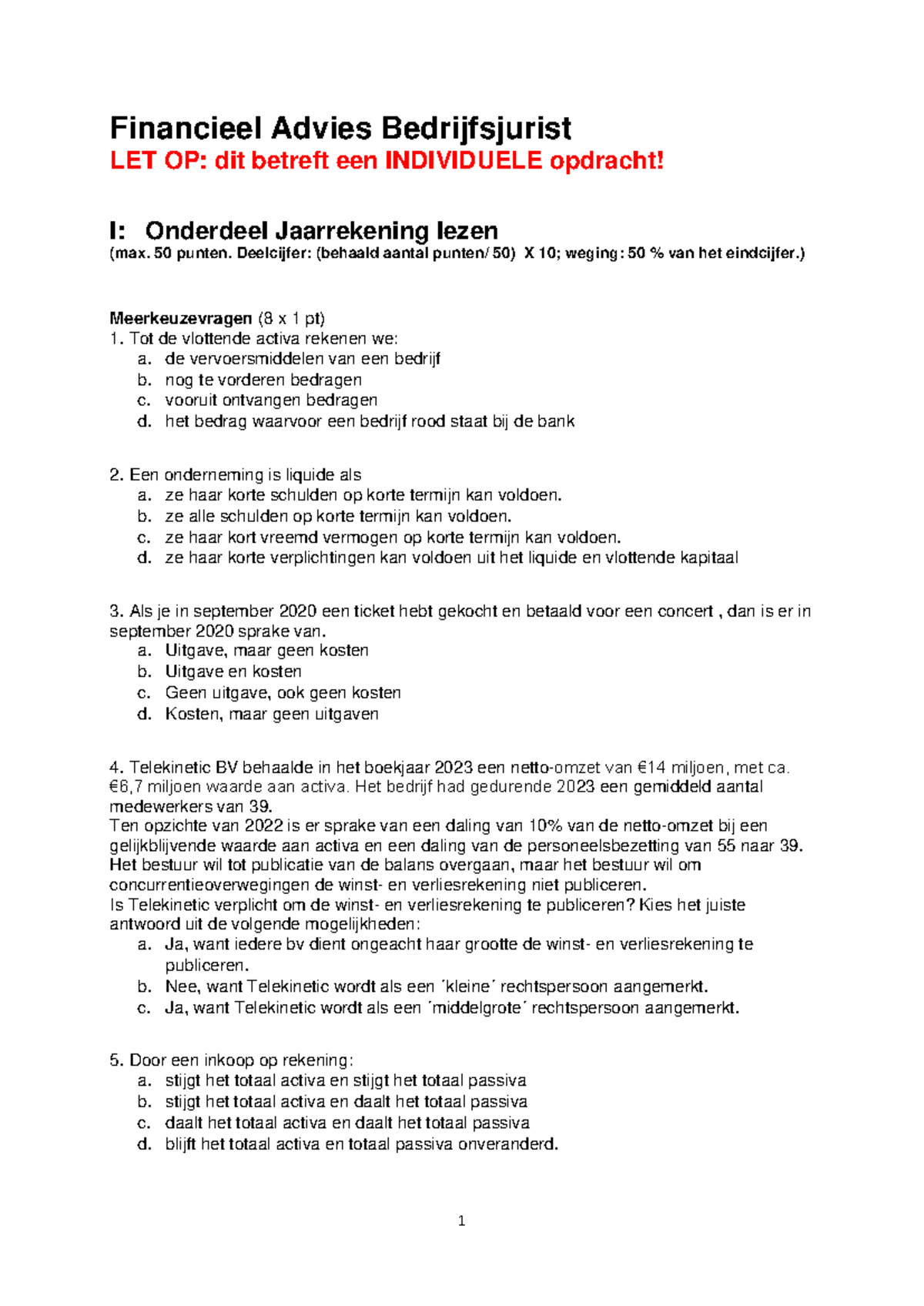 Fin advies BJ jan 24 - Financieel Advies Bedrijfsjurist LET OP: dit betreft een INDIVIDUELE ...
