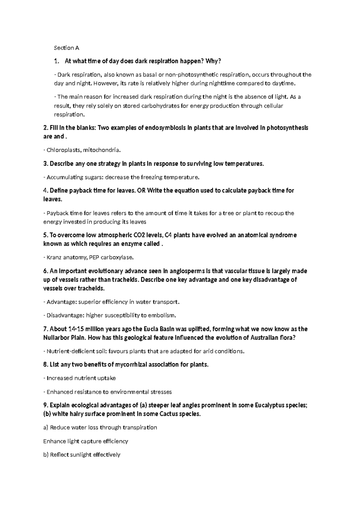 BIOL3410 exam review - Section A At what time of day does dark ...