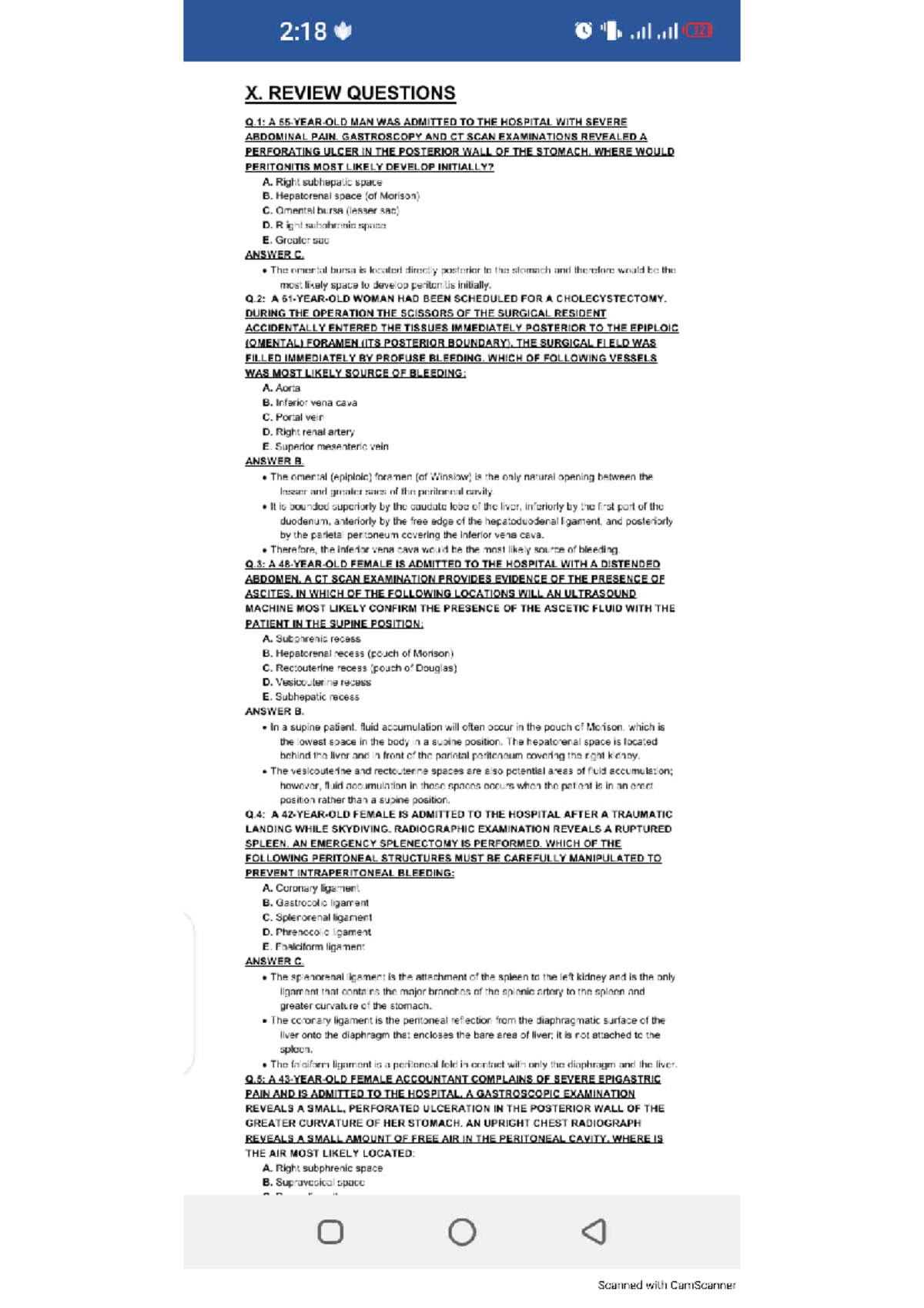 Anatomy Question Answer for Nursing exams - anatomy - Studocu