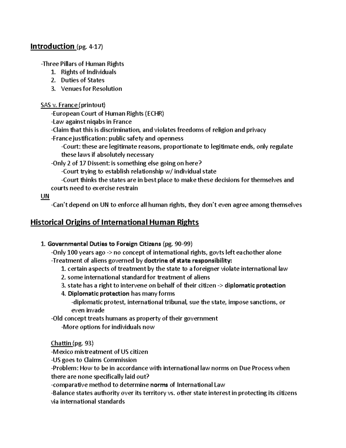 Best Human Rights Law Outline+Lecture Notes - Introduction (pg. 4-17 ...