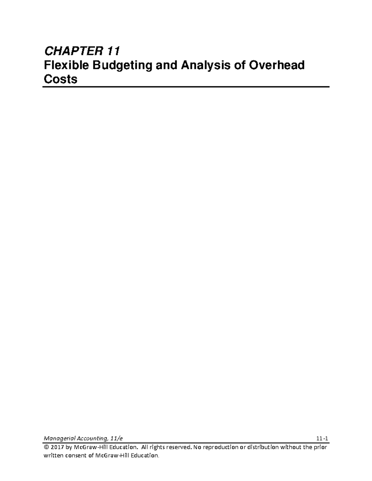 Chapter 11 KEY Answers - fgvfgbgd - Managerial Accounting, 11/e 11 - 1 ...