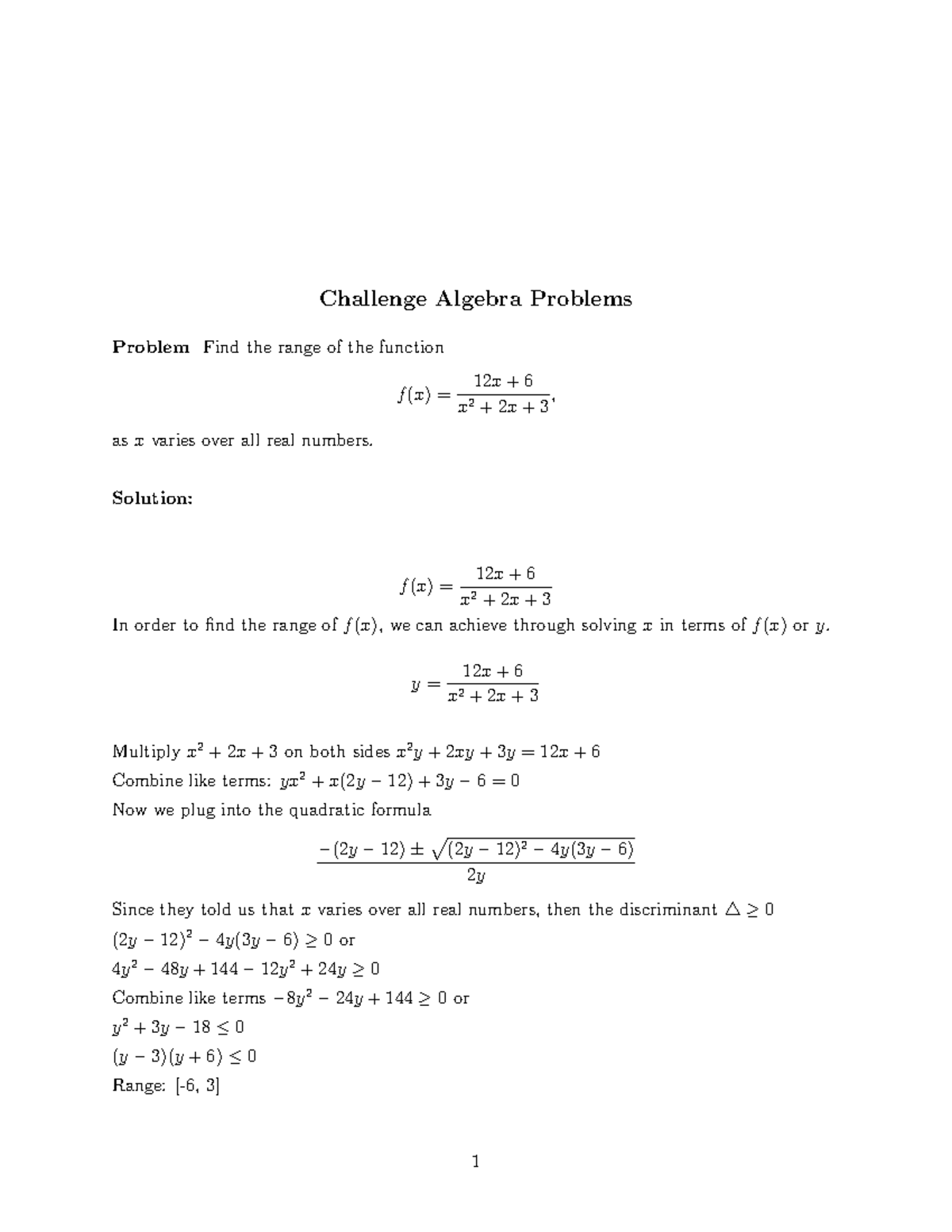 2023-05-20 Challenge Algebra Problem - Challenge Algebra Problems ...