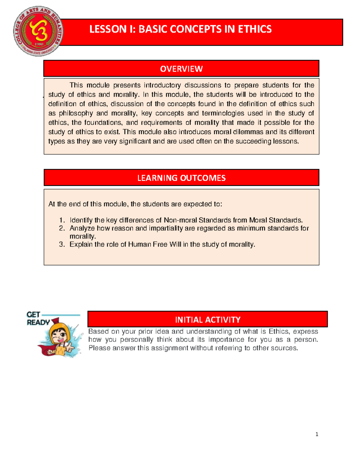 Basic Concepts in Ethics - . Based on your prior idea and understanding ...