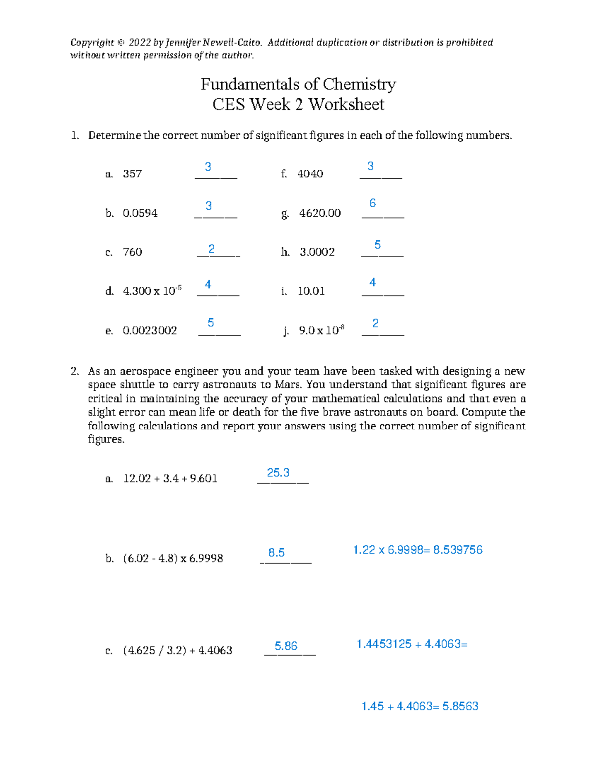 CES Worksheet 1Final 2-1 - without written permission of the author ...