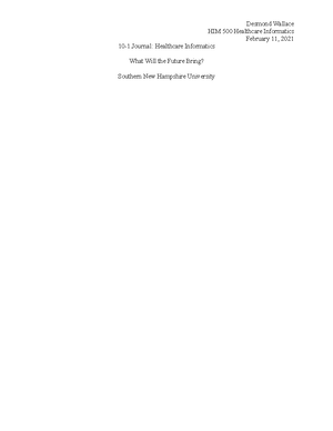 HIM-500 Healthcare Informatics 7-2 Final Project Milestone Three - HIM ...