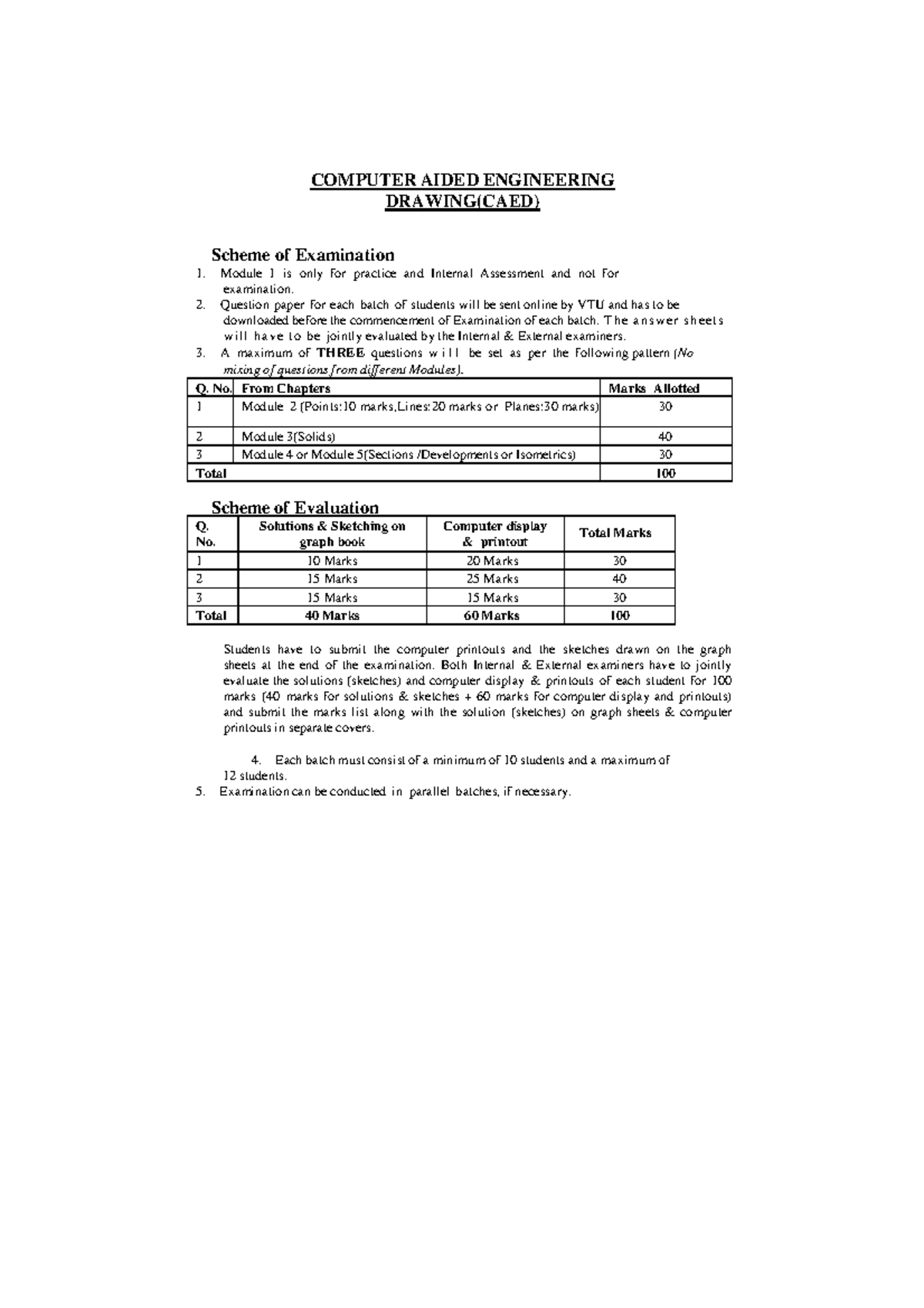 Scheme of Computer Aided Engineering Drawingcaed 15 - COMPUTER AIDED ENGINEERING DRAWING(CAED ...