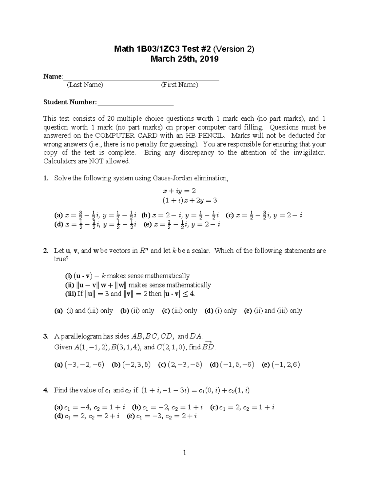 Test 2 V2 - sample - Math 1B03/1ZC3 Test #2 (Version 2) March 25th ...