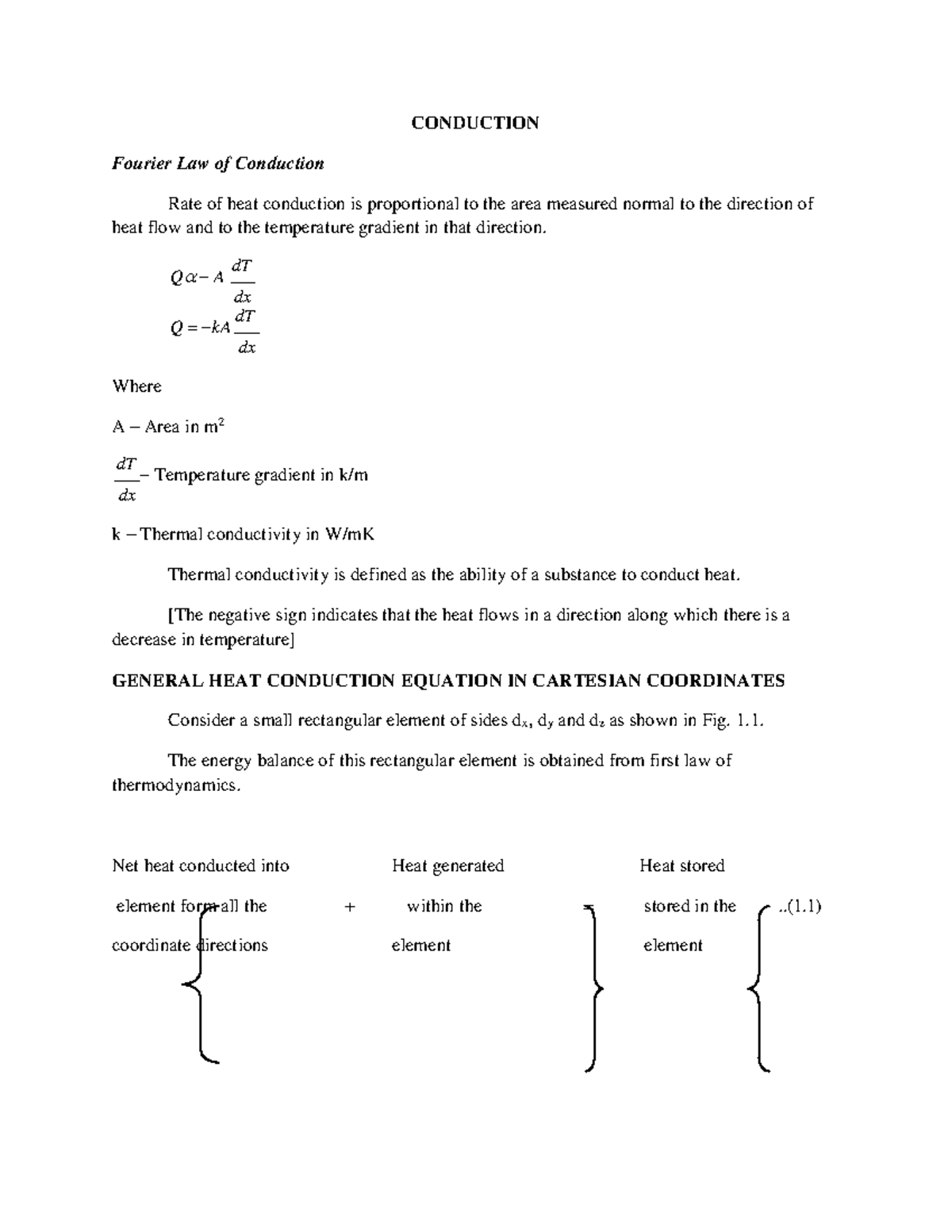 HMT(U1) - Heat and Mass Transfer Lecture Notes - CONDUCTION Fourier Law ...
