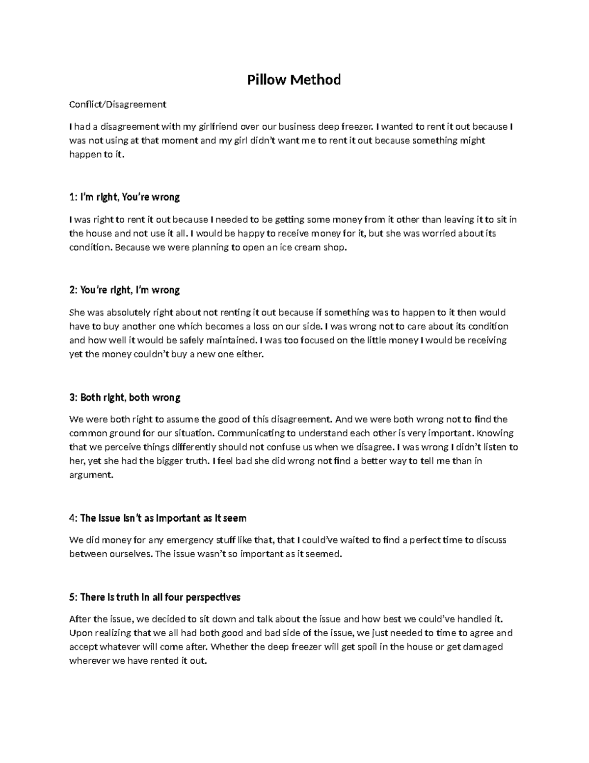 Computer Networking - Pillow Method Conflict/Disagreement I had a ...