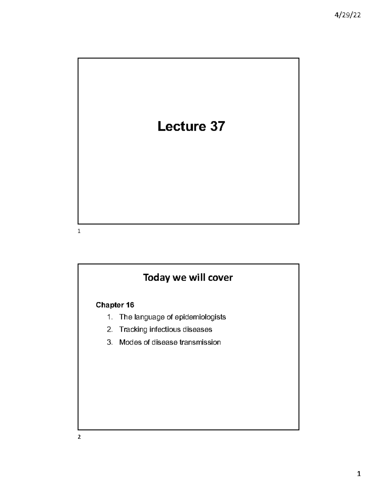 Lecture 37 - 2 slides per page - Lecture 37 1 ####### Chapter 16 ...