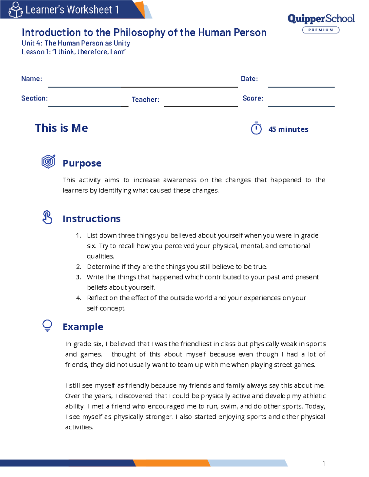 Introduction to Philosophy - Unit 4: The Human Person as Unity Lesson 1 ...