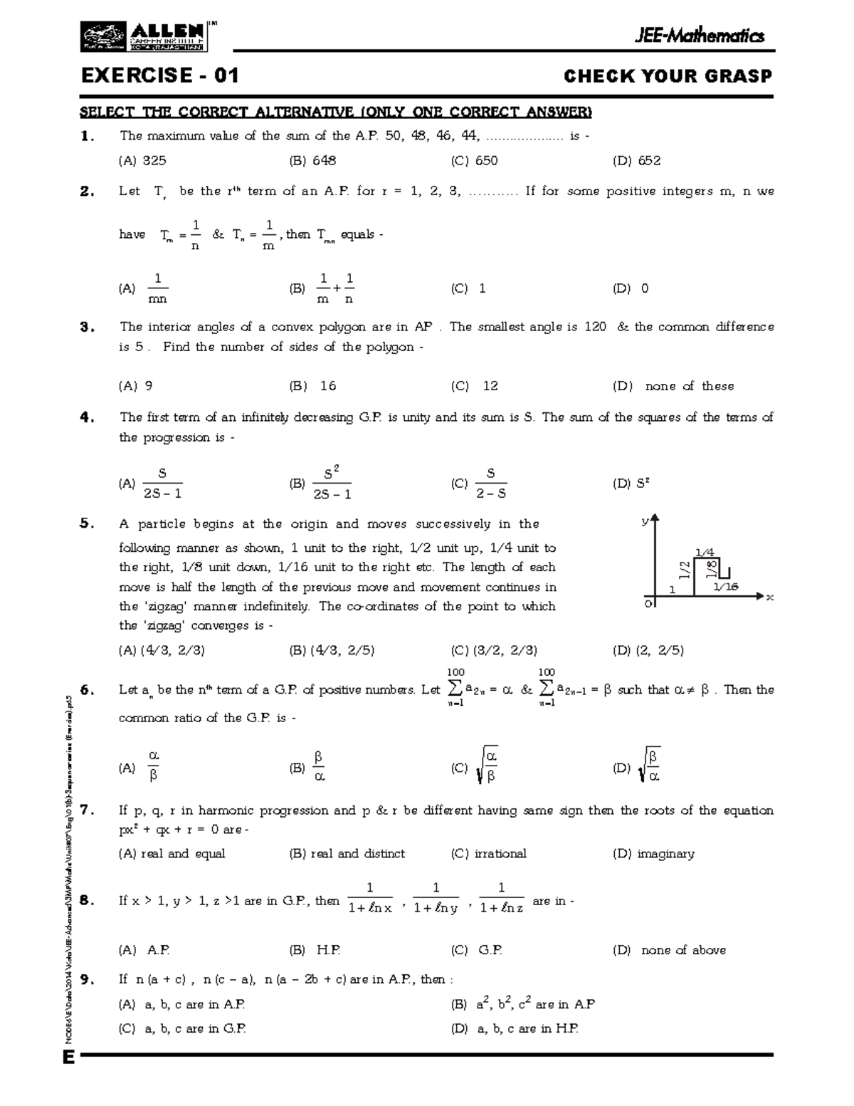 01b sequence series exercise - ####### E 17 - Studocu