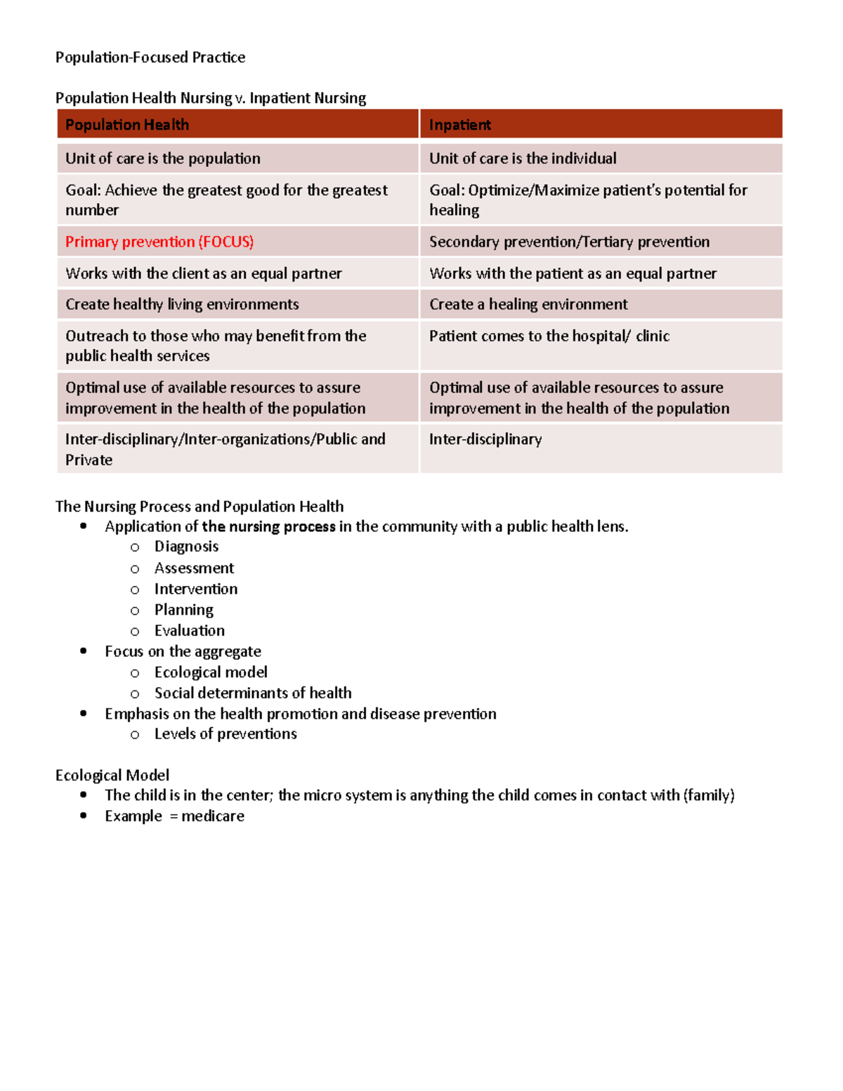 2020-Nurs327 Population lecture notes week1 - Population-Focused ...