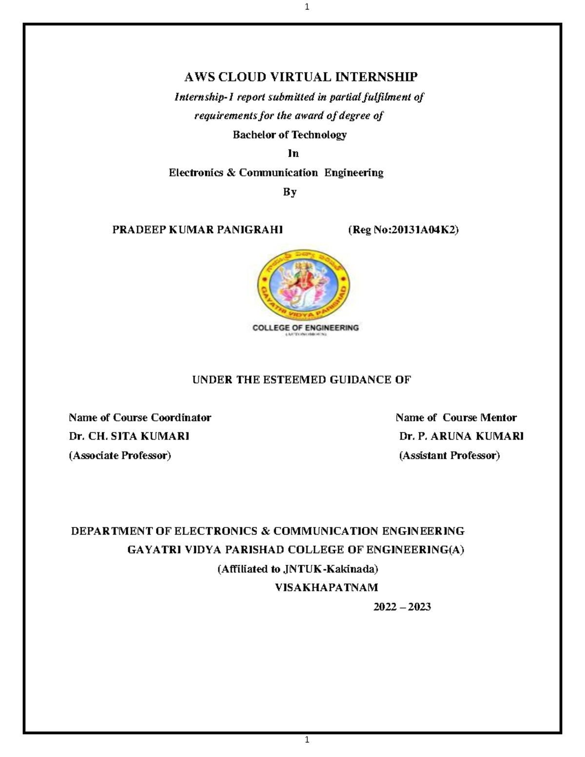 Cloud Internship Review - 1 AWS CLOUD VIRTUAL INTERNSHIP Internship-1 ...