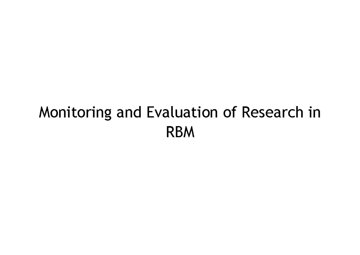 Monitoring-and-Evaluation-of-Research-in-RBM - Monitoring and ...