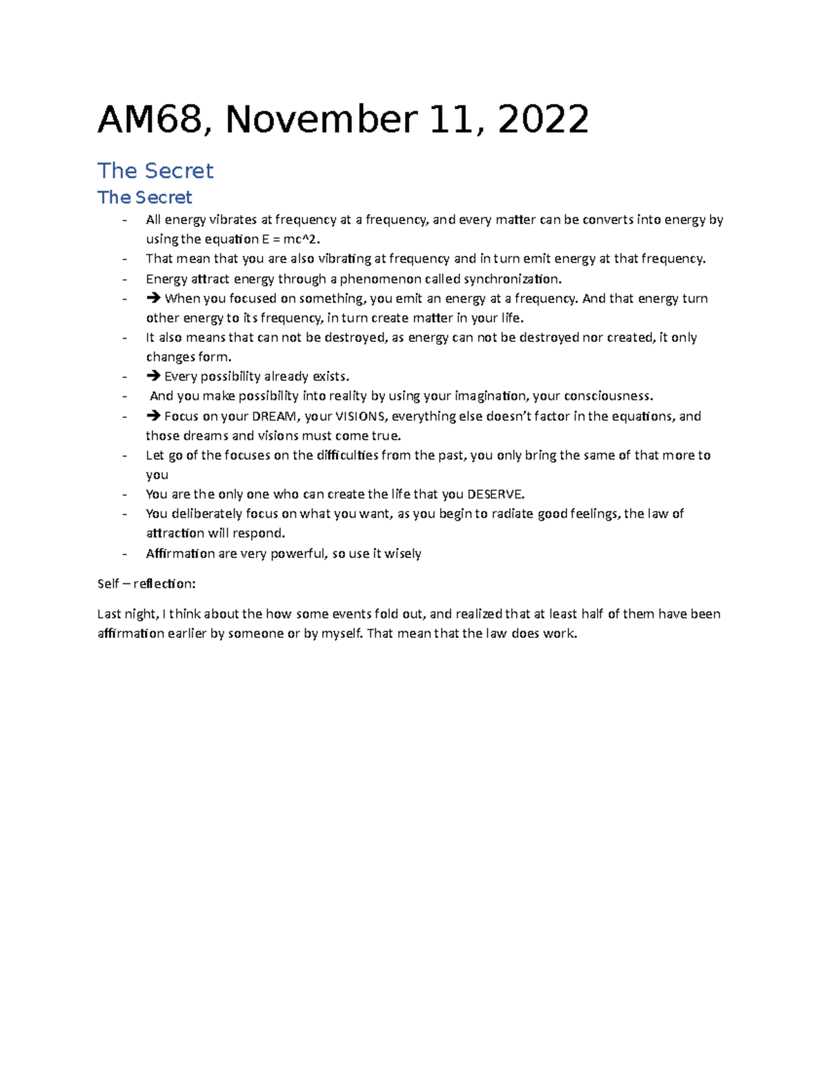AM68 - This is my notes from WPC101 - AM68, November 11, 2022 The ...