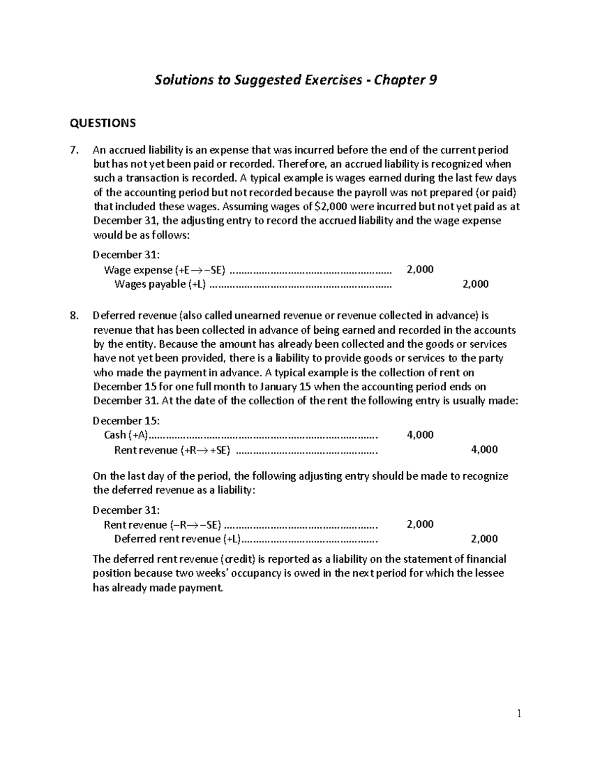 Ch09 - Solutions to Suggested Exercises updated - Solutions to Suggested Exercises - Chapter 9 ...