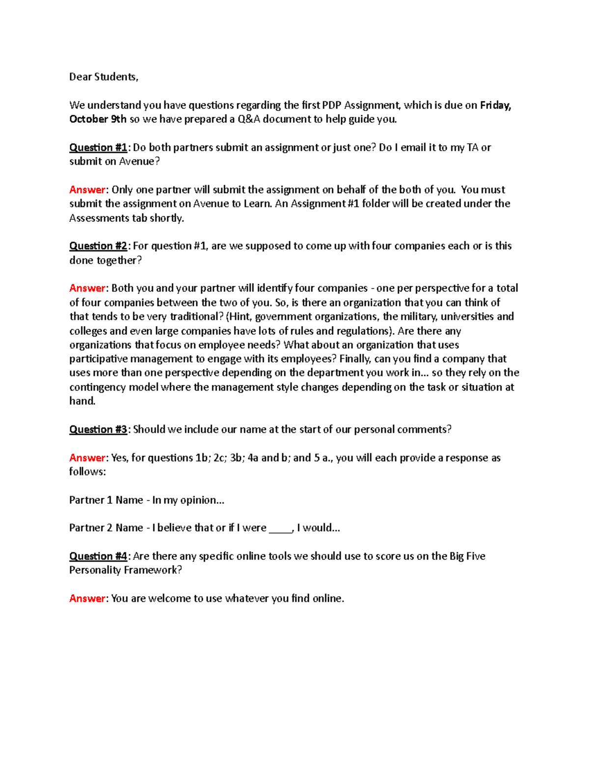 Q&A - Welcome to the De Groote Family - Dear Students, We understand ...