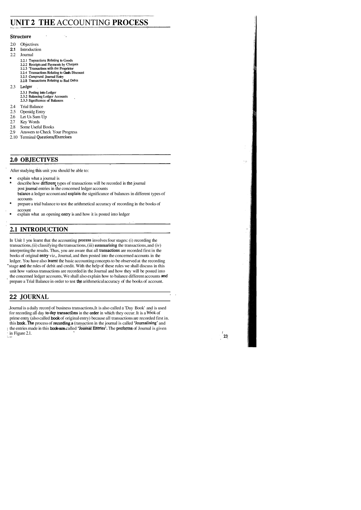 Unit-2 - The Accounting Process - UNIT 2 THE ACCOUNTING PROCESS 2 Objectives 2 Introduction 2 ...