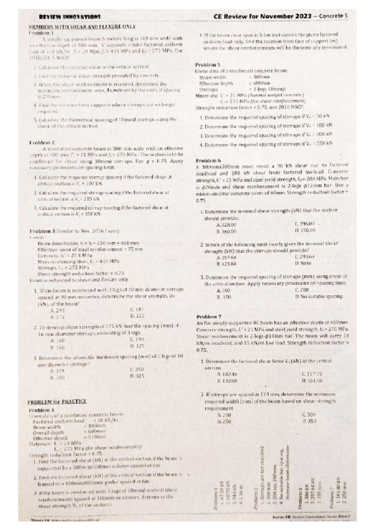 Possible Questions - CE practice for RCD - CE Review for November 2023 ...
