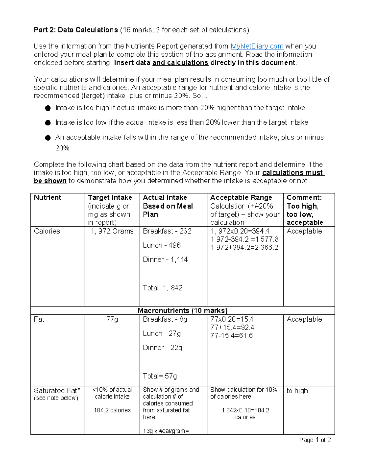 Part 2 Data Calculations Natural Science - Part 2: Data Calculations ...