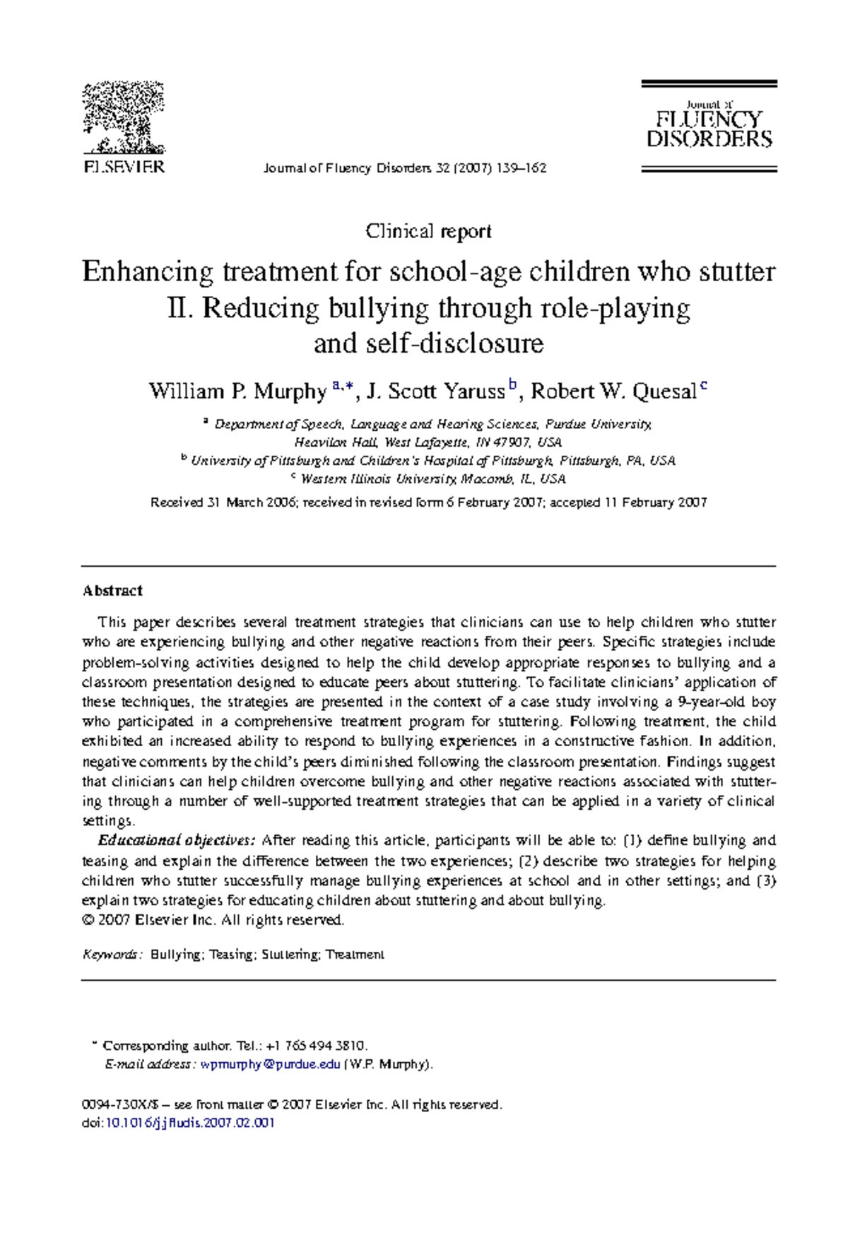 Enhancing treatment for school-age children who stutter II. Reducing ...