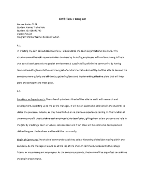 D078 Task 1 - Passed - D078 TEM1 - Business Environment Applications I ...