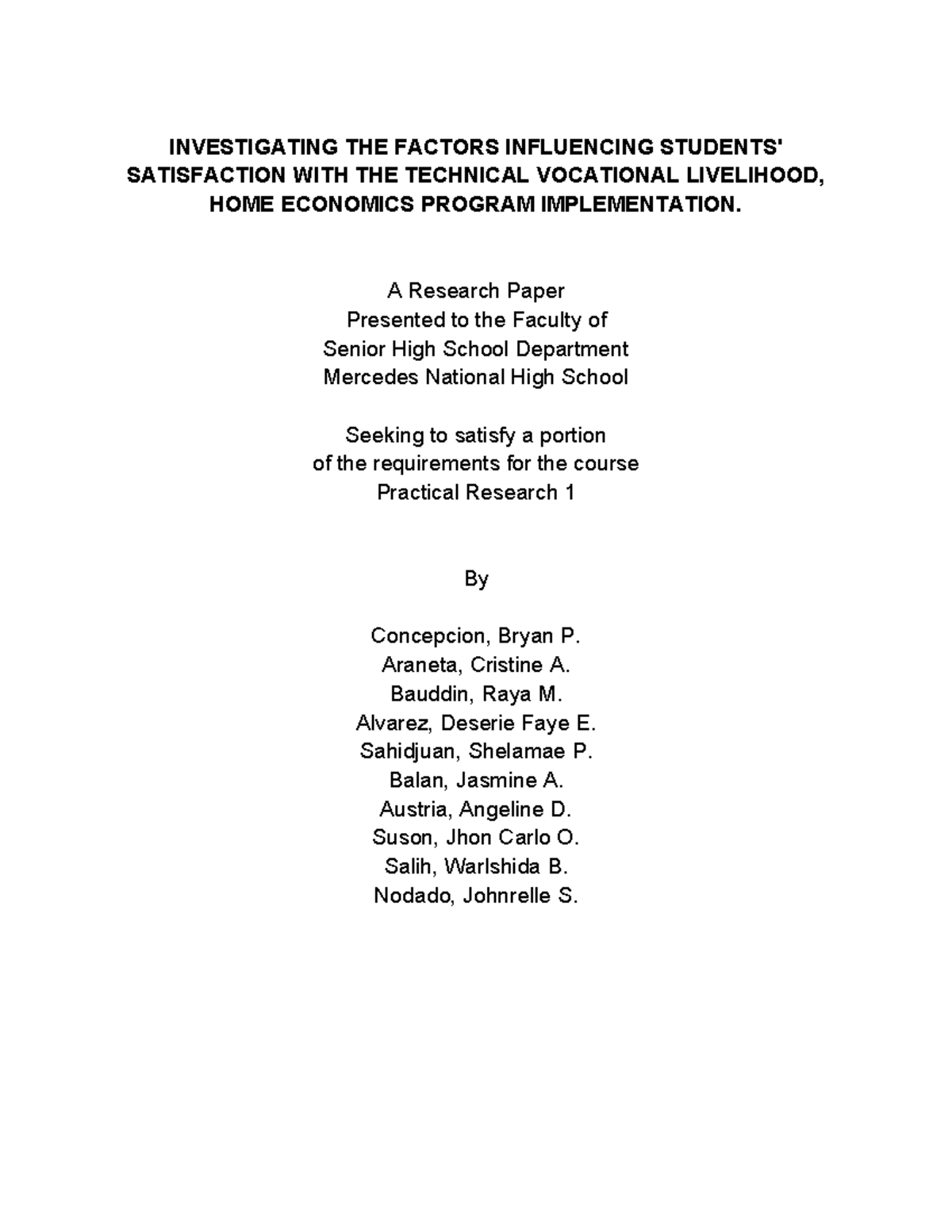 PR1 Unbreakable Chapter 1 2 - INVESTIGATING THE FACTORS INFLUENCING ...