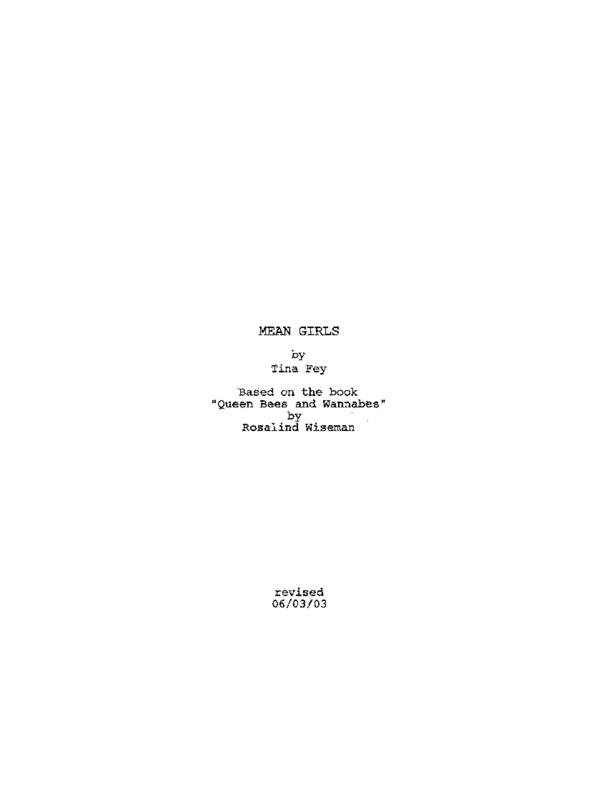 Mean girls script - ok good for sociolinguistic review - English ...