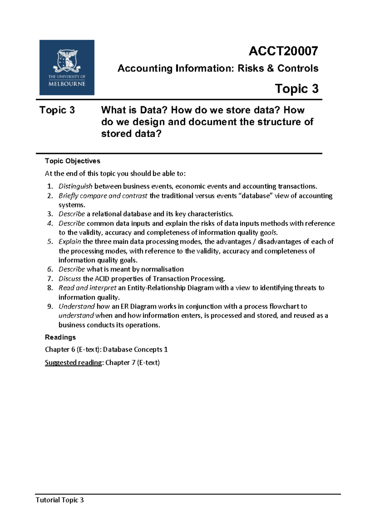 ACCT2000 7+Tutorial+Topic+3+-+Student+Version - ACCT Accounting ...