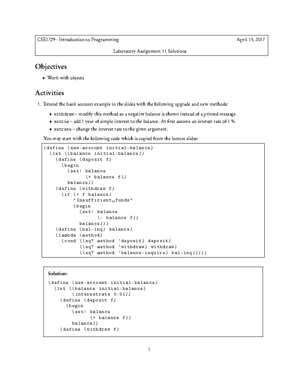 Spring 2017 Lab 11 Solutions Cse1729 Introduction To Programming 