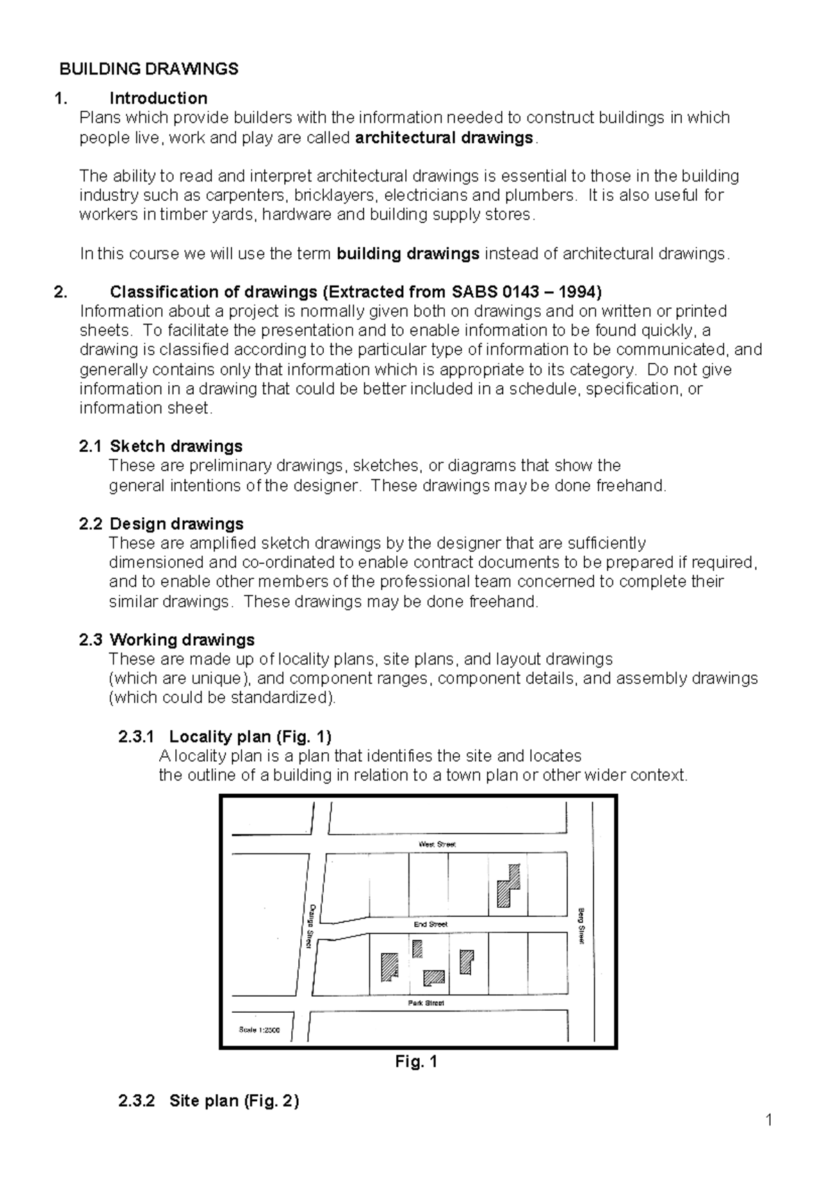 Building Drawings - SANS - BUILDING DRAWINGS Introduction Plans which ...